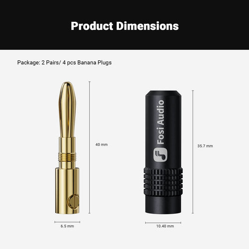 24K Gold Plated Banana Plugs for Amplifiers & Speakers