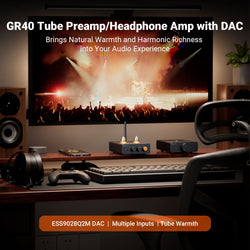 Fosi Audio GR40 Tube DAC Headphone Amp Preamp
