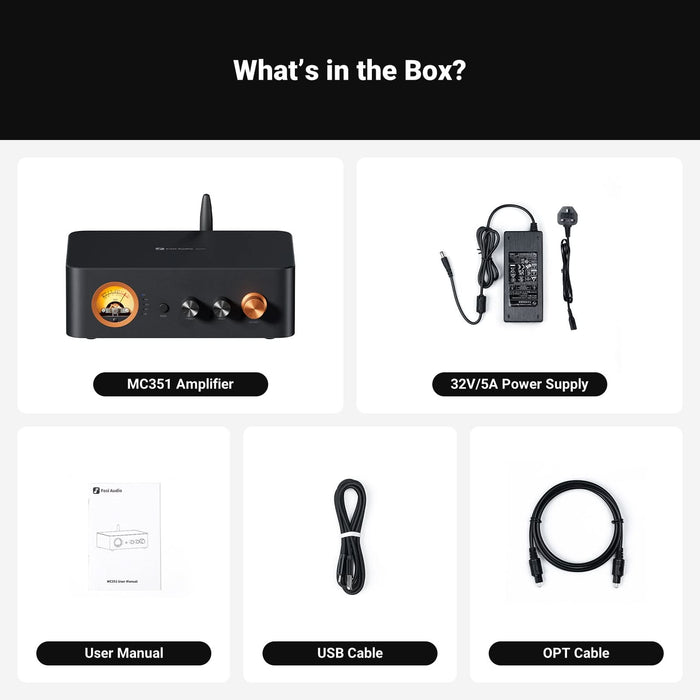 Fosi Audio MC351 2.1 Channel Integrated Amplifier with DAC, VU Meter a