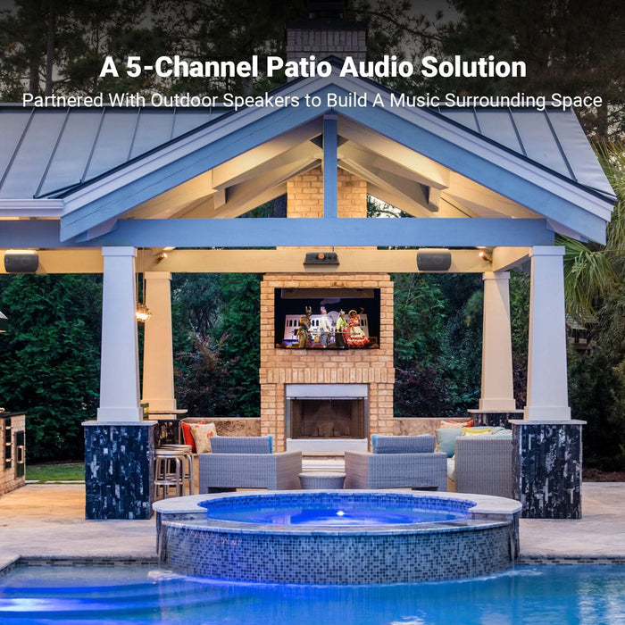 Fosi Audio HT4S Bluetooth Amplifier for Outdoor Speakers, 4 Channel ...