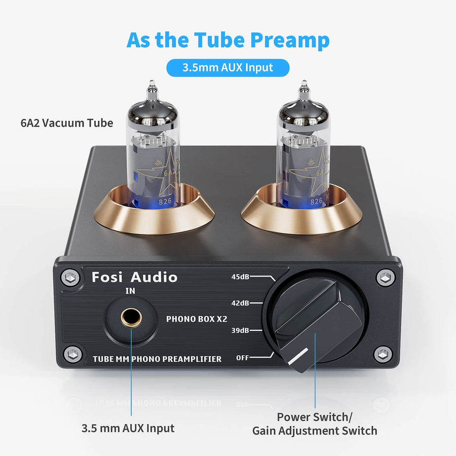 Box X2 Phono Preamp - HiFi MM Turntable Preamplifier – Fosi Audio