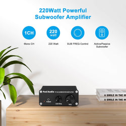 Fosi Audio TP-02 Subwoofer Amp Receiver 220W Class D Amp