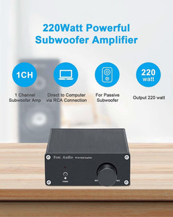Fosi Audio TP-02 Subwoofer Amp Receiver 220W Class D Amp