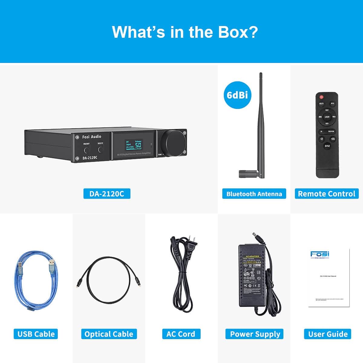 DA2120C Bluetooth Subwoofer Amp DAC with Remote Control – Fosi Audio